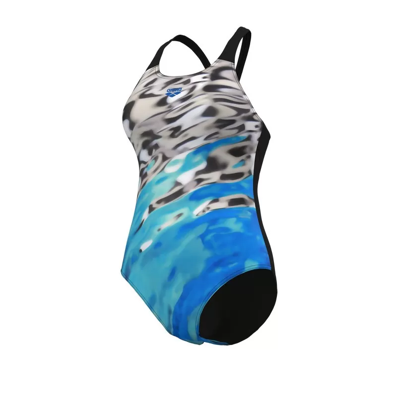 W ARENA ICY SWIMSUIT V BACK BLACK-MULTI