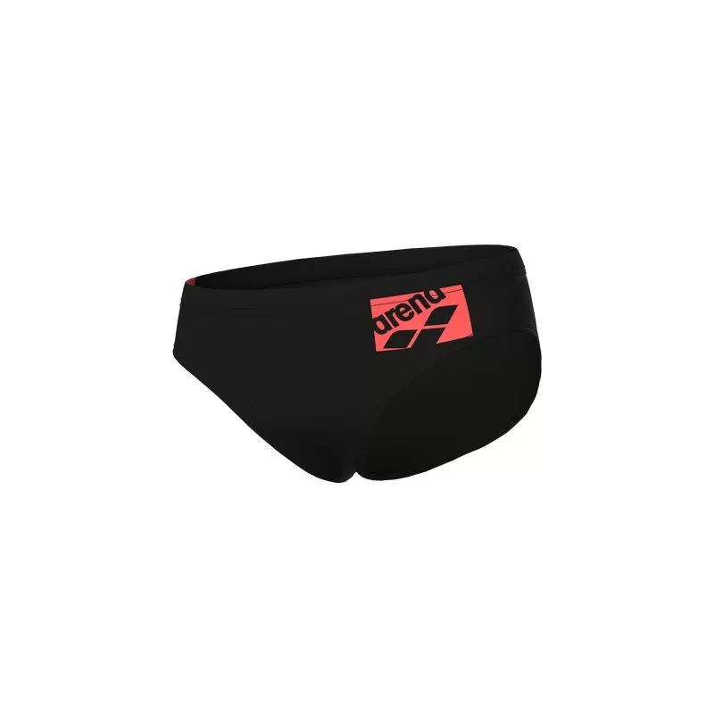 B ARENA LOGO SWIM BRIEFS BLACK-CALYPSO CORAL