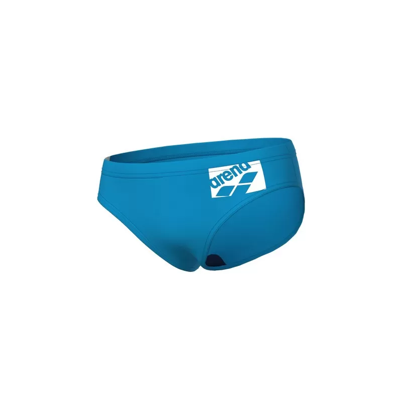 B ARENA LOGO SWIM BRIEFS TURQUOISE-WHITE