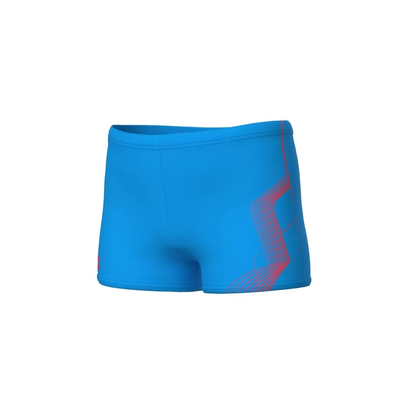 B ARENA VIBE SWIM SHORT TURQUOISE-BRIGHT CORAL
