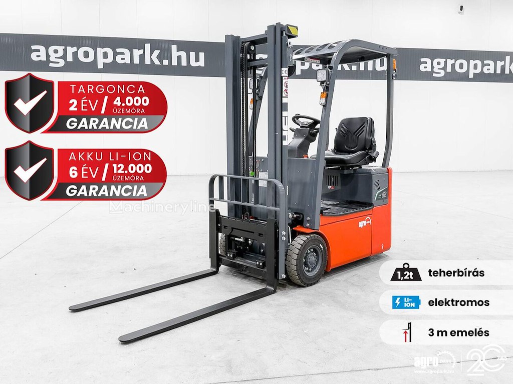 Novi Heli H4, 1,2 ton Li-ion electric forklift with 3 meter lift električni viljuškar