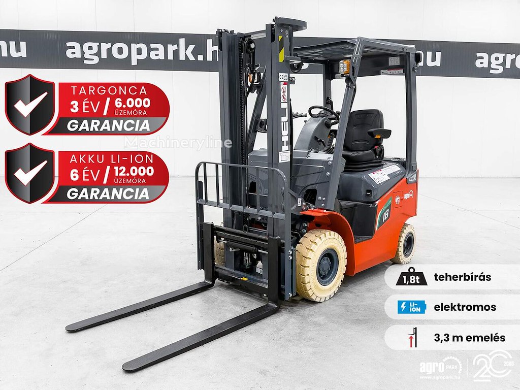 Novi Heli G2-S 1,8 ton Li-ion electric forklift with 3,3 meter lift električni viljuškar