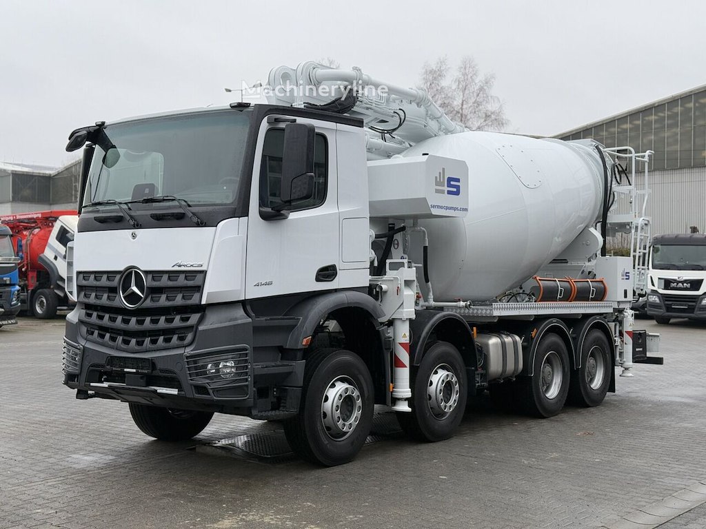Sermac 4Z32 na šasiji Mercedes-Benz AROCS 4146 8x4 EURO6 POMPOGRUSZKA SERMAC 4Z32 pumpa za beton