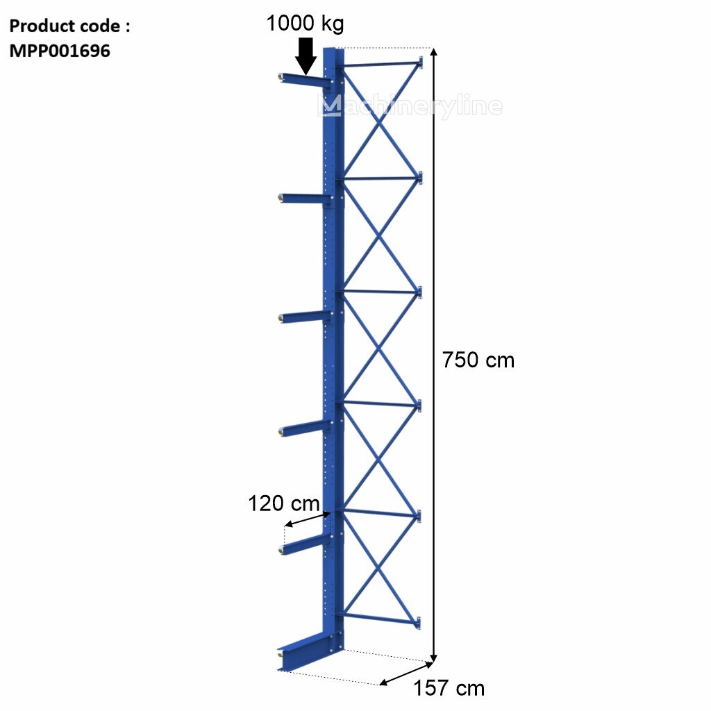 Stow Regał wspornikowy jednostronny STOW 7500/300/150 konzolni regal