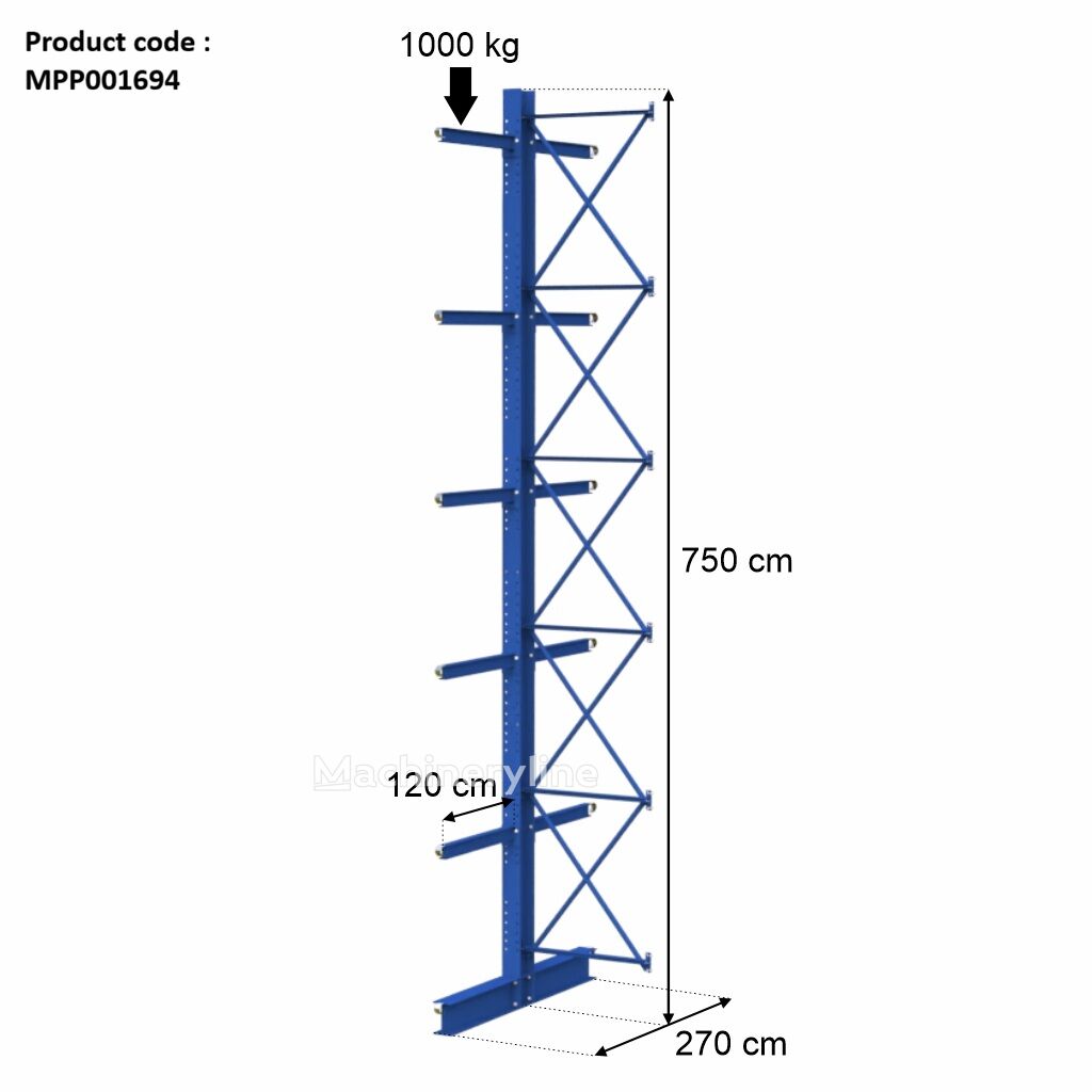 Stow Regał wspornikowy dwustronny STOW 7500/300/150 konzolni regal