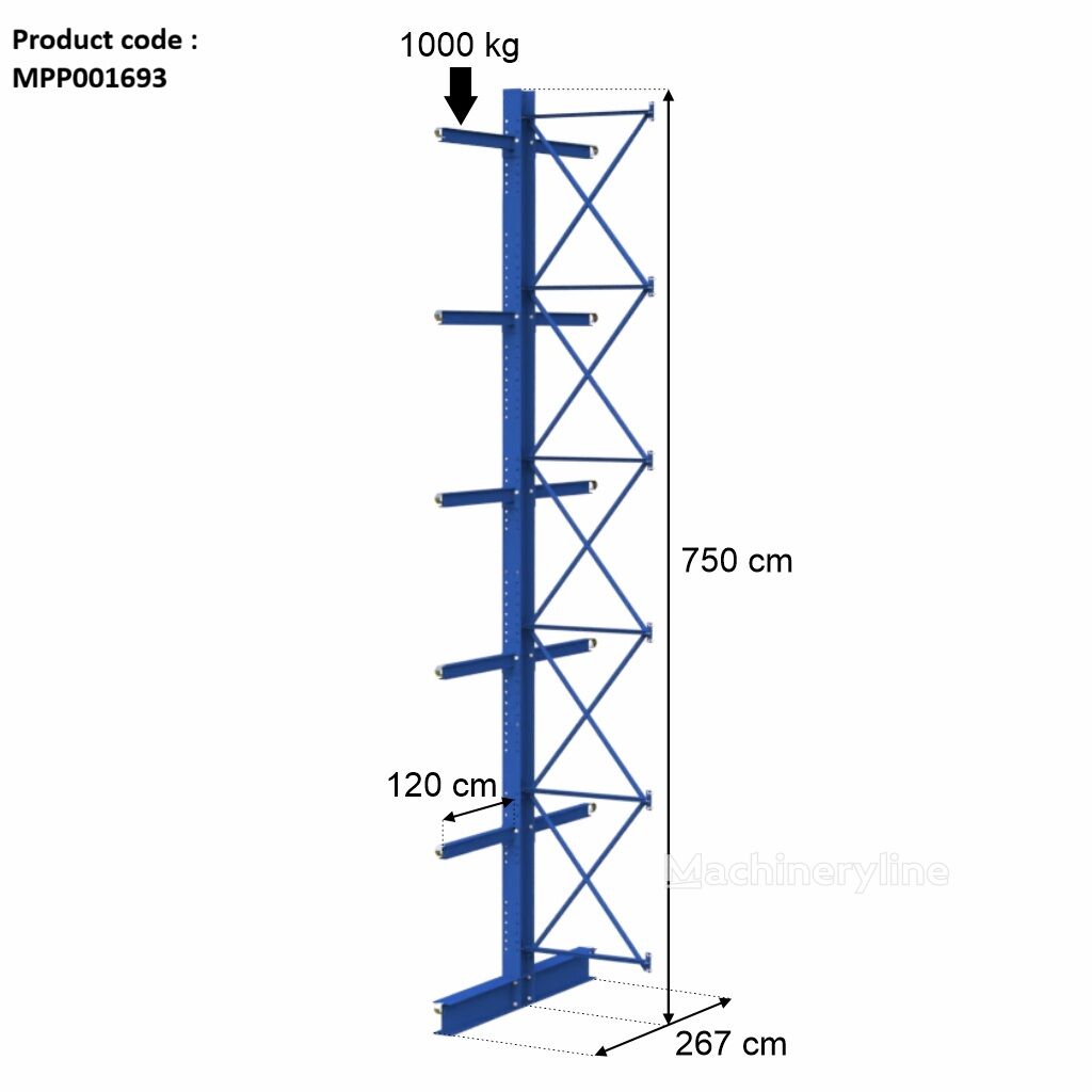 Stow Regał wspornikowy dwustronny STOW 7500/270/130 konzolni regal