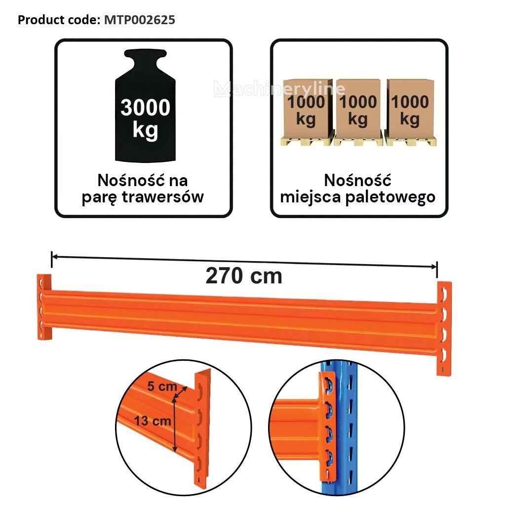 Stow Regały magazynowe STOW - trawers używany MTP002625 paletni regal