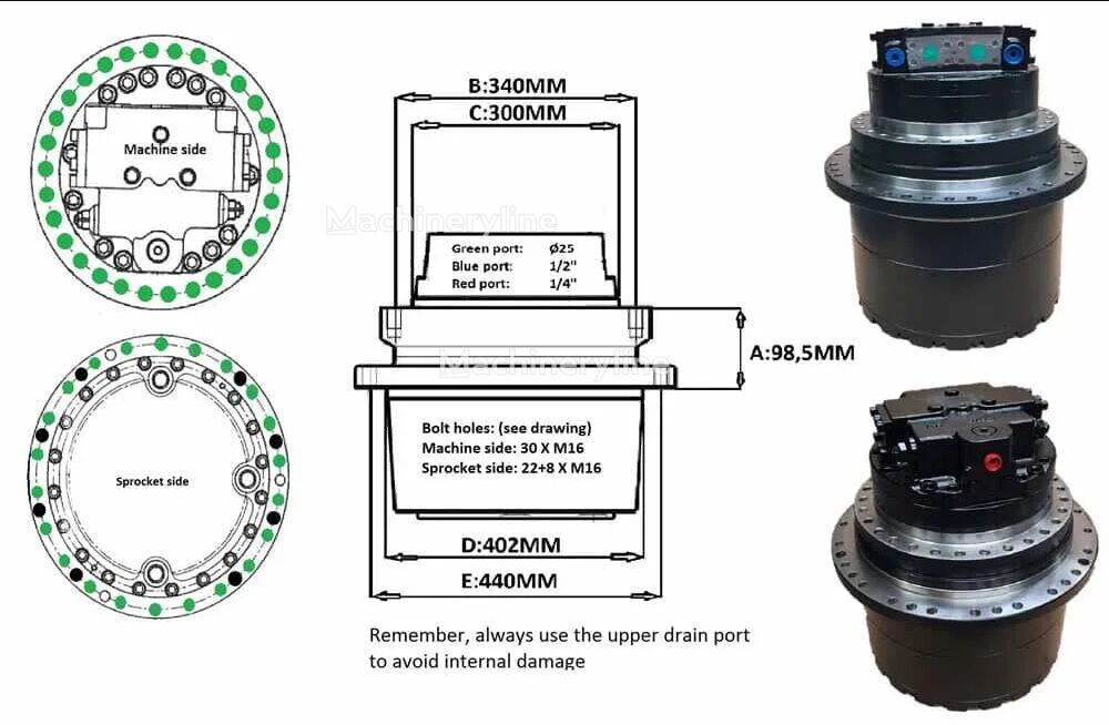 Cale Rulare Transmisie Finală pentru Excavator upravljački točak za Hyundai R210LC-7 građevinske mašine