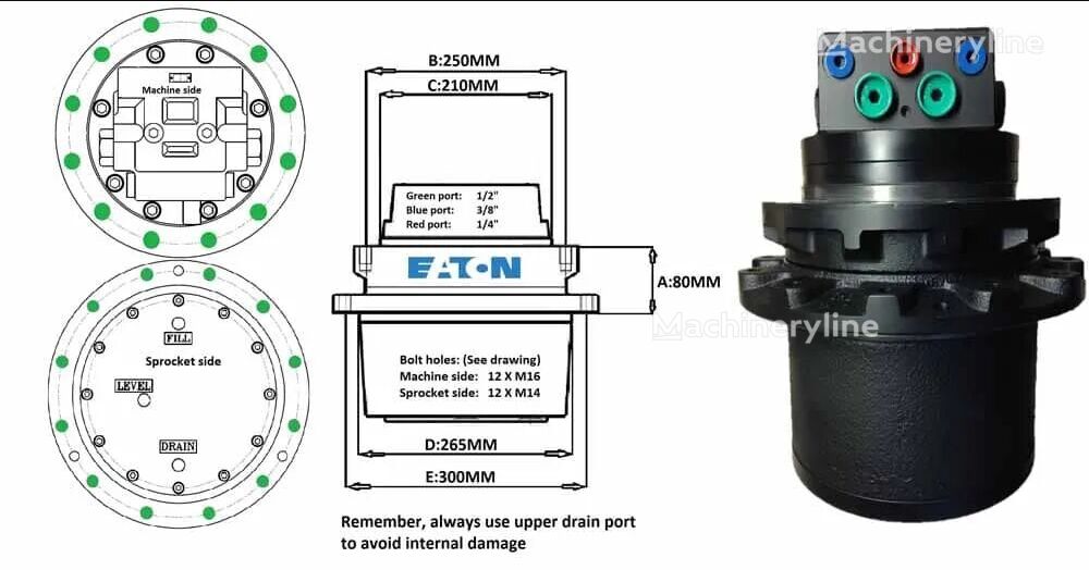 Excavator krajnji pogon za Kubota KX080 – EATON građevinske mašine