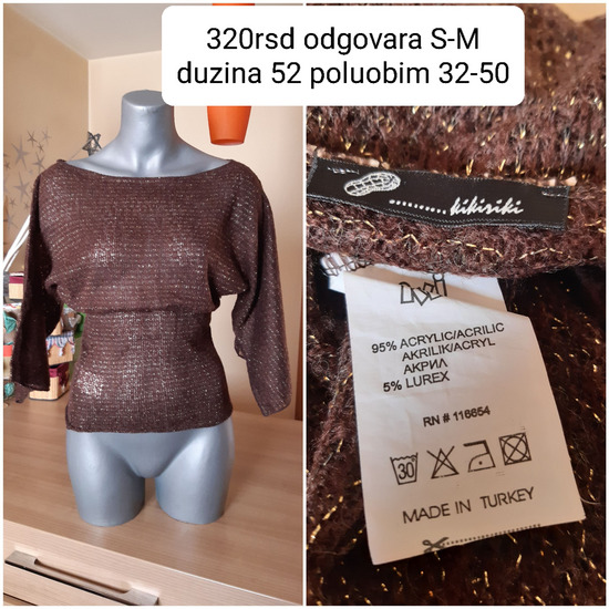 Ženska Kikiriki bluza sa šljokičastim nitima