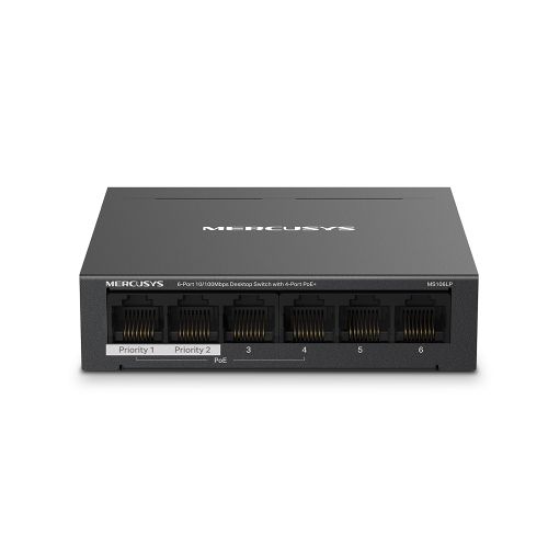 Mercusys MS106LP(UN) 6-Port 10/100Mbps Desktop Switch with 4-Port PoE+