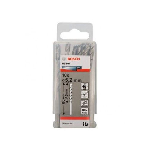 BOSCH Burgija za metal HSS-G, DIN 338 5,2 x 52 x 86 mm pakovanje od 10 komada