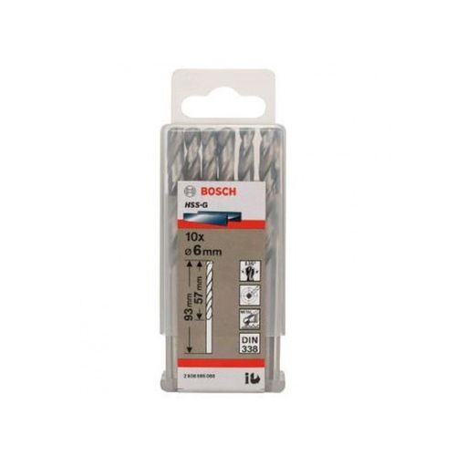 BOSCH Burgija za metal HSS-G, DIN 338 6 x 57 x 93 mm pakovanje od 10 komada