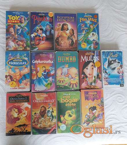 Vhs kasete sa Disney-vim crtanim filmovima