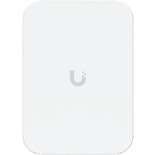 Ubiquiti UniFin U70IW Wall mounted WiFi 7 AP with 4 spatial streams and an integreated 2.5GbE PoE switch desined for hospitality enviorment