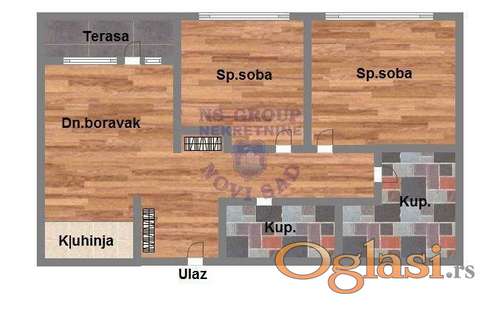 Trosoban 66m2 Bulevar patrijarha Pavla