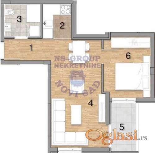 Dvosoban stan 44m2-Telep