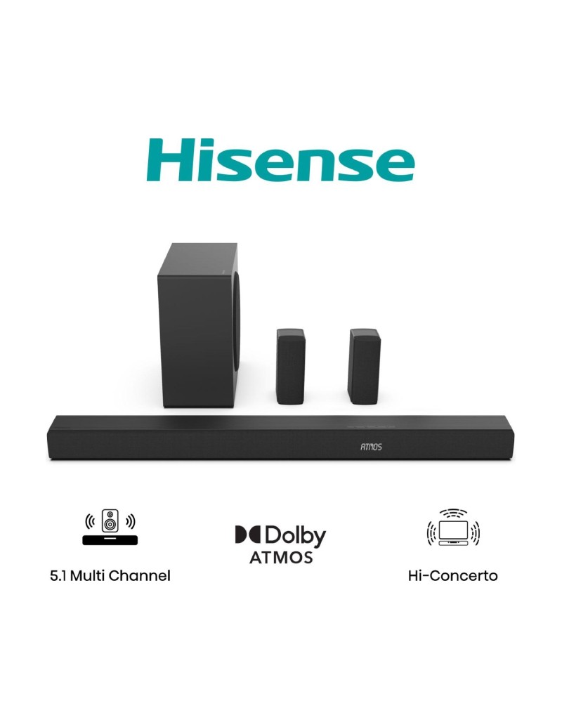 HISENSE AX5100Q Dolby Atmos soundbar sa bezicnim subwooferom crni