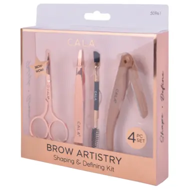 CALA Set pribora za stilizovanje obrva - Brow Artistry Rose Gold