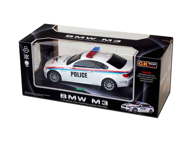 Automobil sa daljinskim upravljanjem BMW M3 Police 1:18 GK1803P