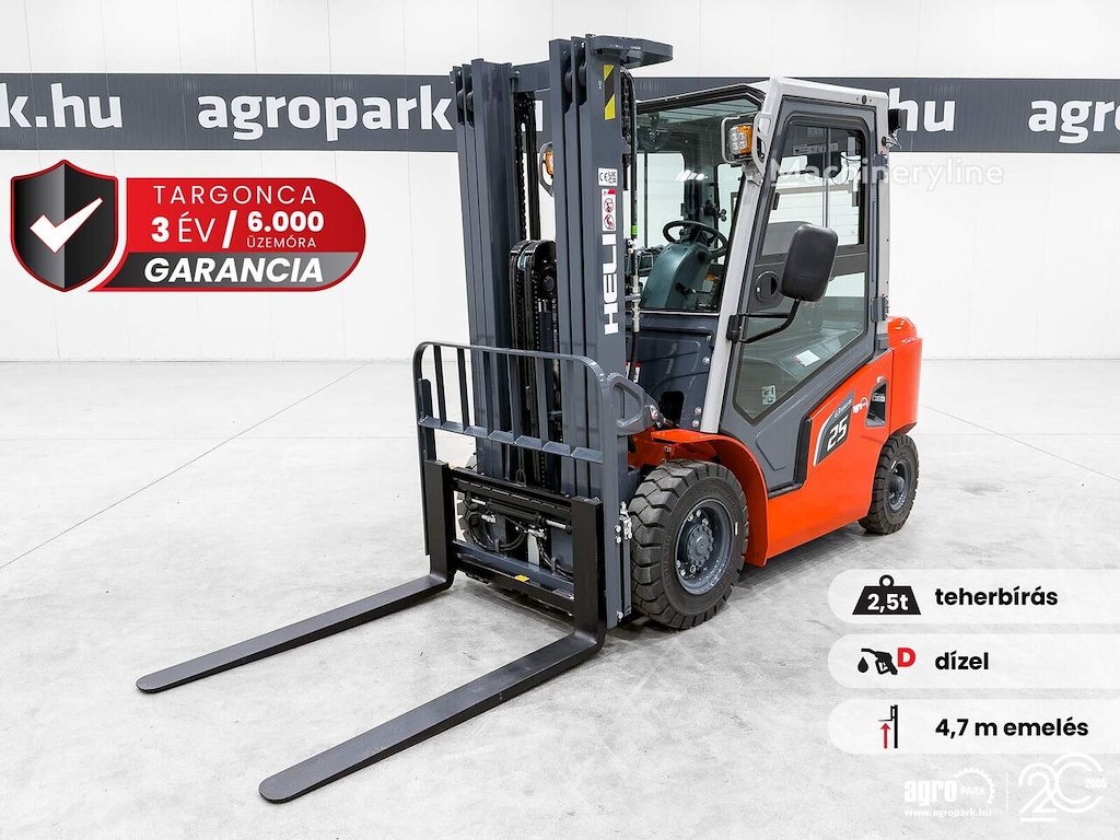 Novi Heli G3 2,5 ton diesel forklift with 4,7 meter lift dizel viljuškar