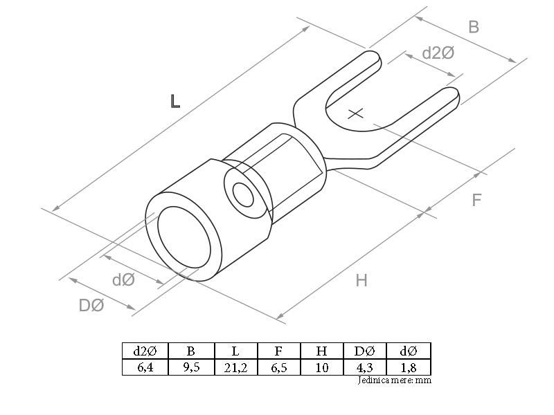 BUKSNA VILJUŠKASTA 1,5mm FI 6 SVS 1,25-6 1/100