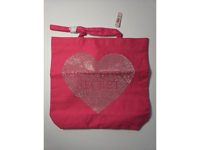 Victoria`s Secret Pink Sequin Heart Canvas Torba