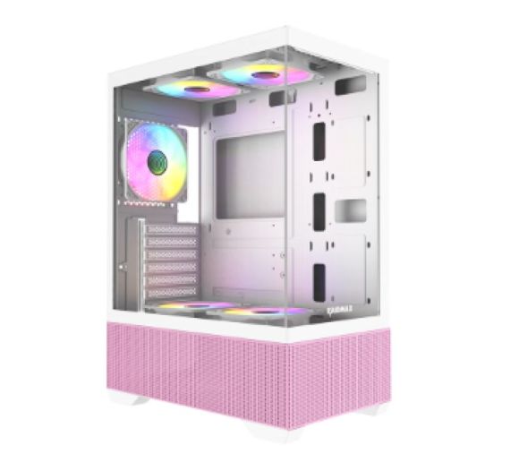Raidmax - Kuciste Raidmax Infinita I802 Air/Glass/5x 120mm RGB/PINK/i802APKS