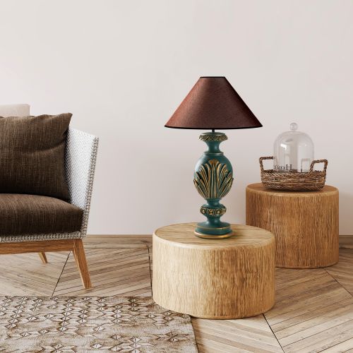 ELEGANZE-5313 Zelena i Brašna Stočna Lampa