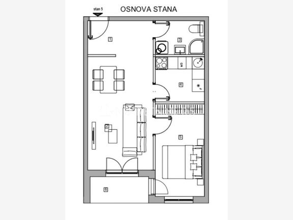 Dvosoban stan 46,43m2