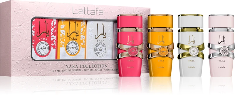 Lattafa - ~ Yara kolekcija ~ Candy edp 5ml minijatura + Tous edp 5ml minijatura + Moi edp 5ml minijatura + Yara edp 5ml minijatura / LADY / SET