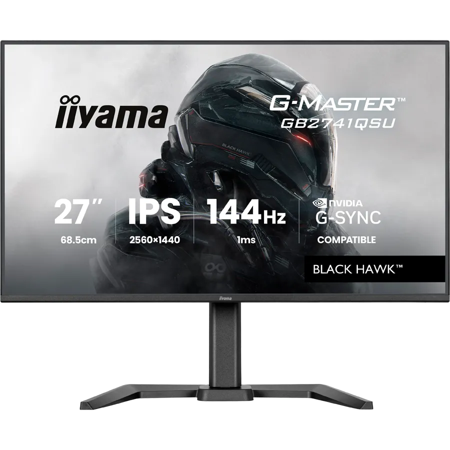 27" IPS Gaming, G-Master Black Hawk, G-SYNC Compatible, 2560x1440 144Hz, 300cd/m2, HDMI, DisplayPort, 1ms MPRT, Adaptive Sync, Speakers, USB 2x2.0, Black Tuner, 15cm Height Adjust Stand