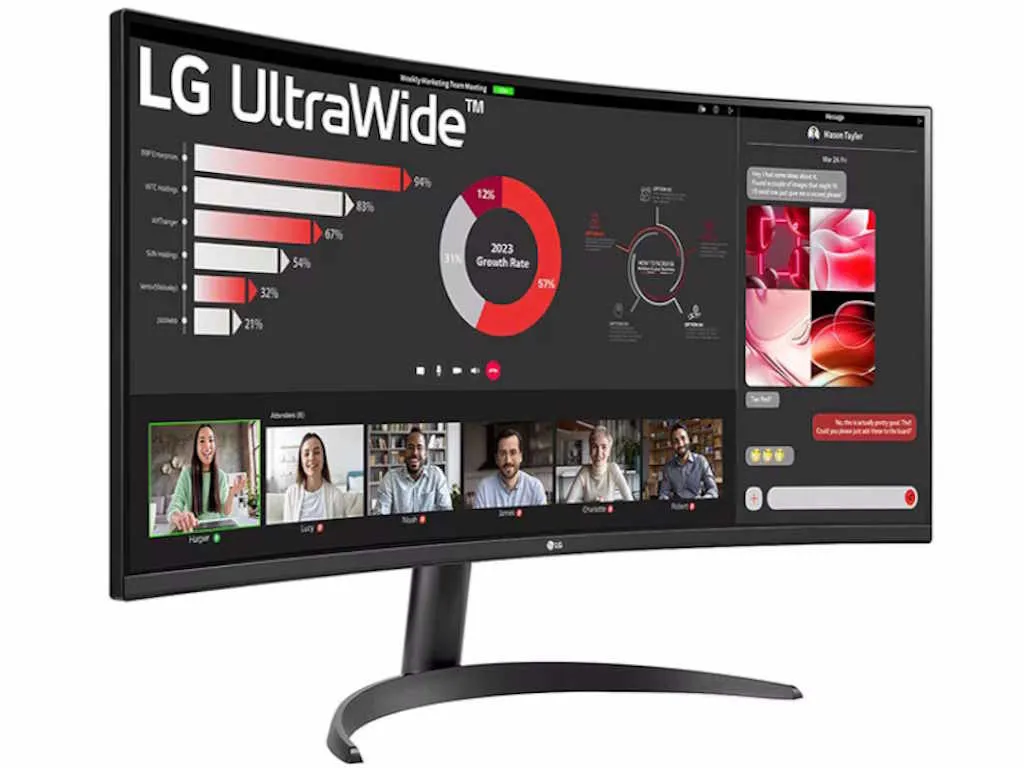 Monitor LG 34WR50QK-B.AEU 34"/VA,21:9,zakrivljen/3440x1440/100Hz/5ms GtG/HDMIx2,DP/crna