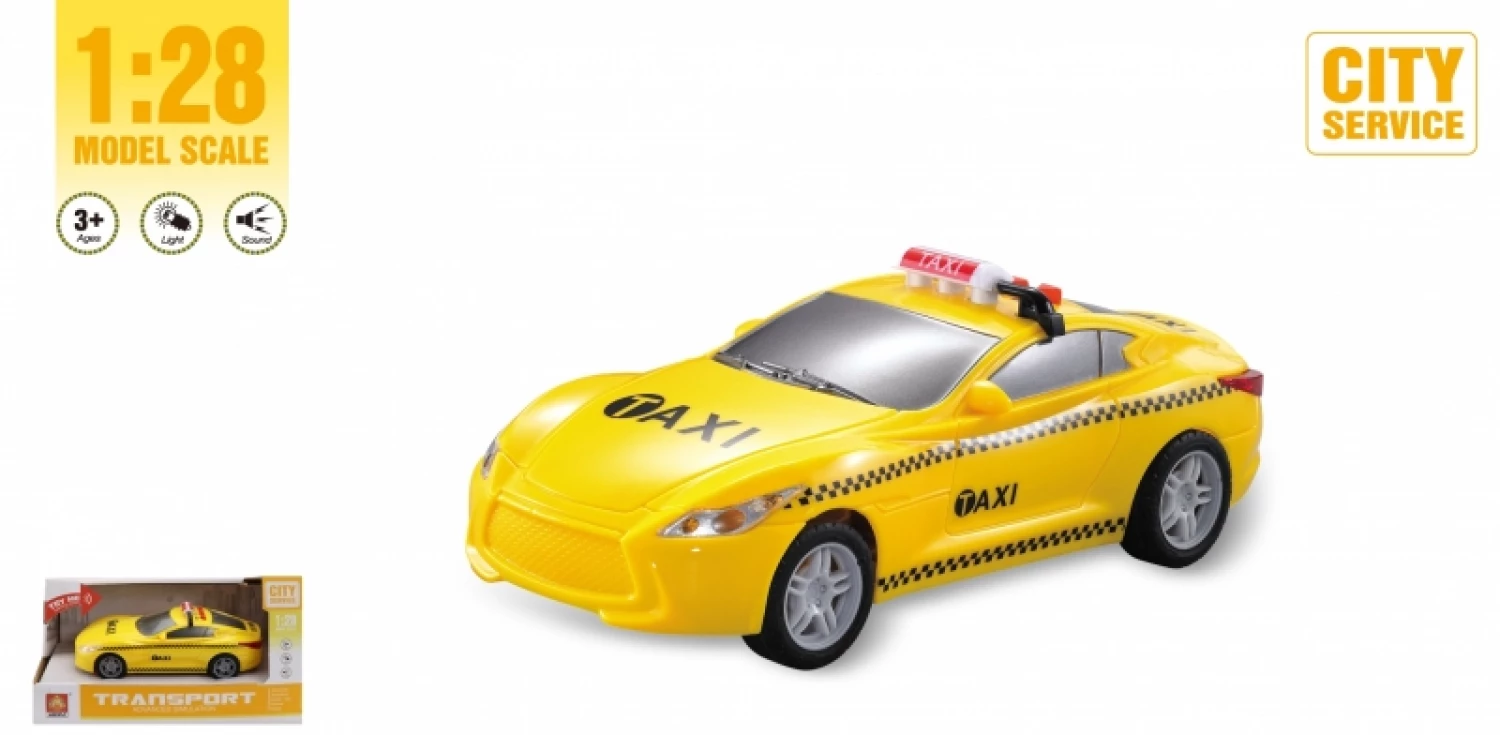 AUTO TAXI 1:28 ZUTI SA ZVUKOM I SVETLOM B/O