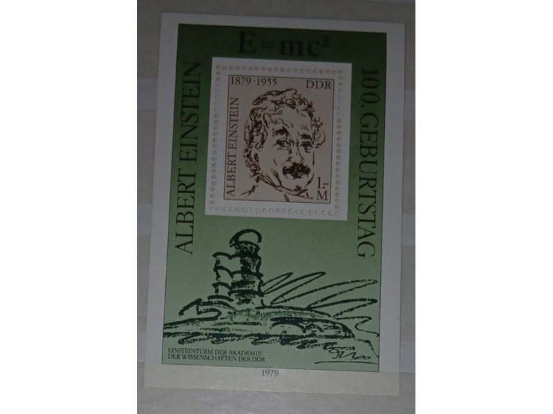 Nemačka DDR serija blok Albert Ajnštajn 1979 MNH **