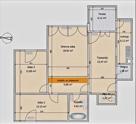 B zgrade-trosoban komforan stan