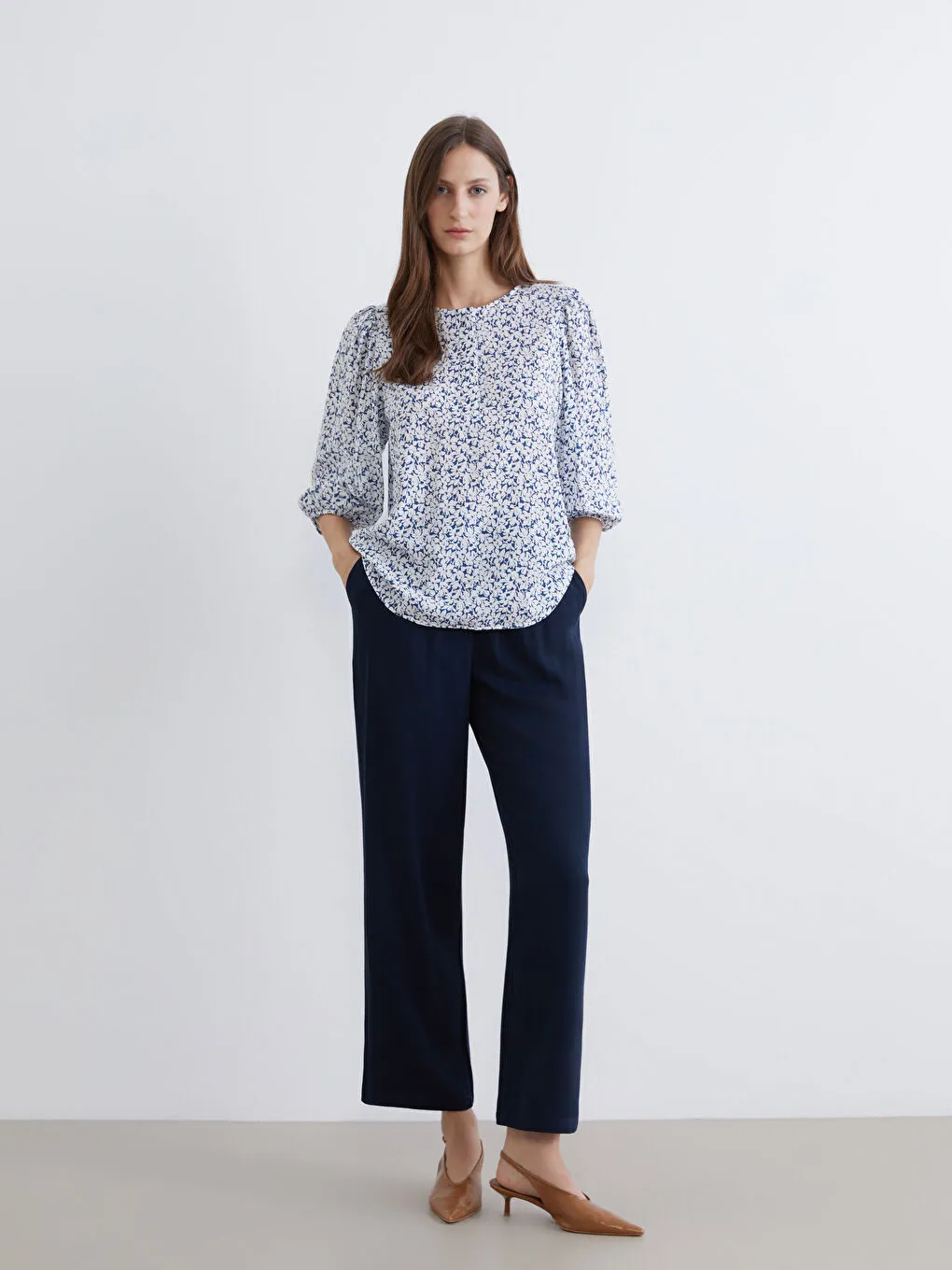 LCW EVERYDAY Bluza Sa Okruglim Izrezom, Cvetni Dezen
