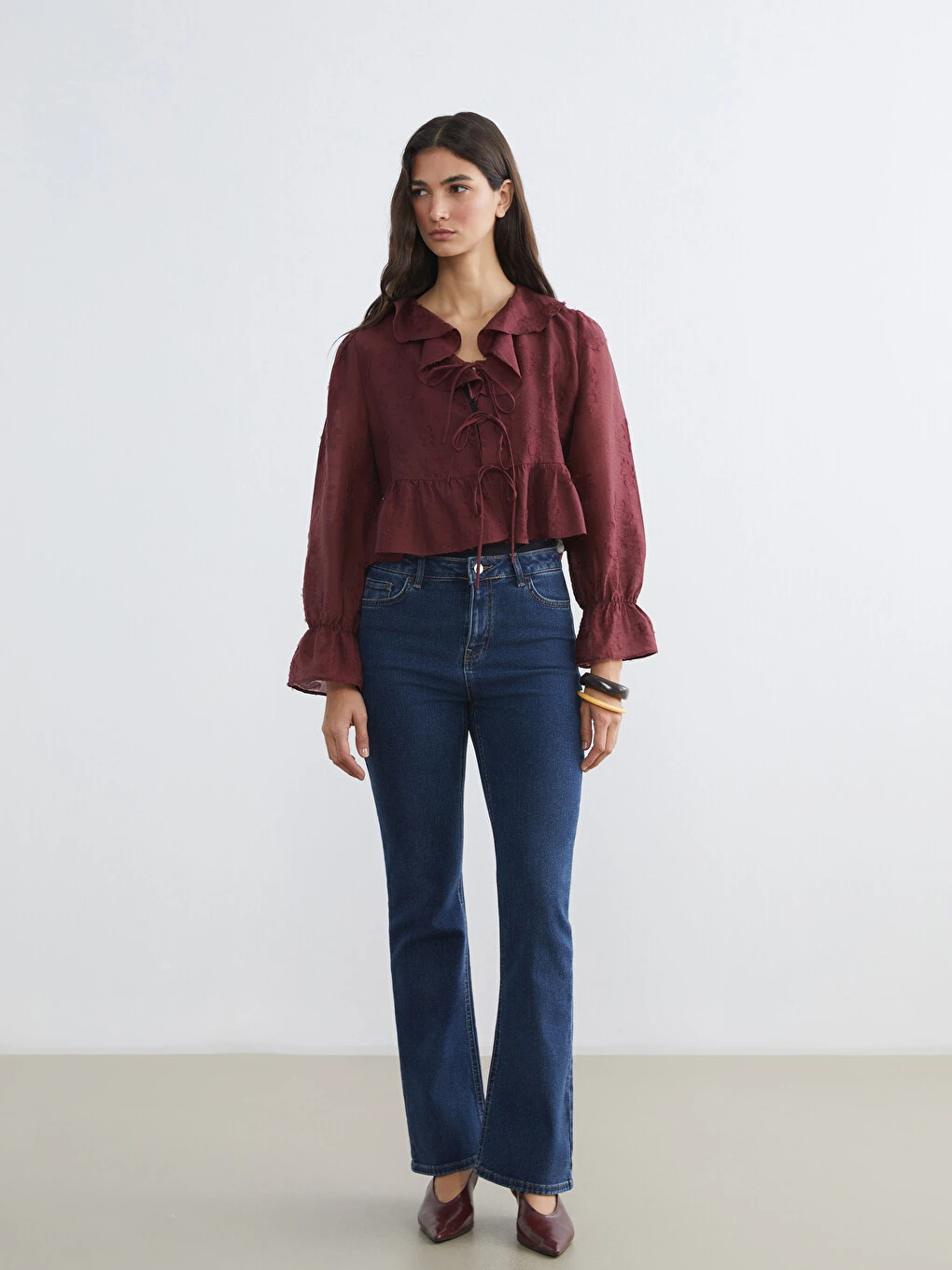 LCW EVERYDAY Bluza Od Šifona Sa V Izrezom I Naborima