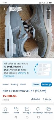 Nike air max zero vel. 47 (30,5cm)