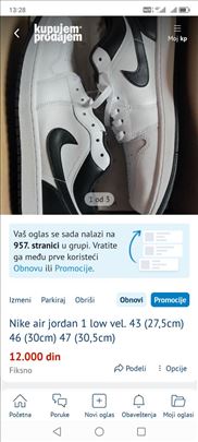 Nike air jordan 1 low vel. 43 (27,5cm)