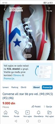 Converse all star bb pro vel. (44) (44,5)
