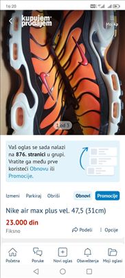 Nike air max plus vel. 47,5 (31cm)