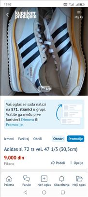 Adidas sl 72 rs vel. 47 1/3 (30,5cm)