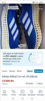 Adidas 4dfwd 3 m vel. 44 (28cm)