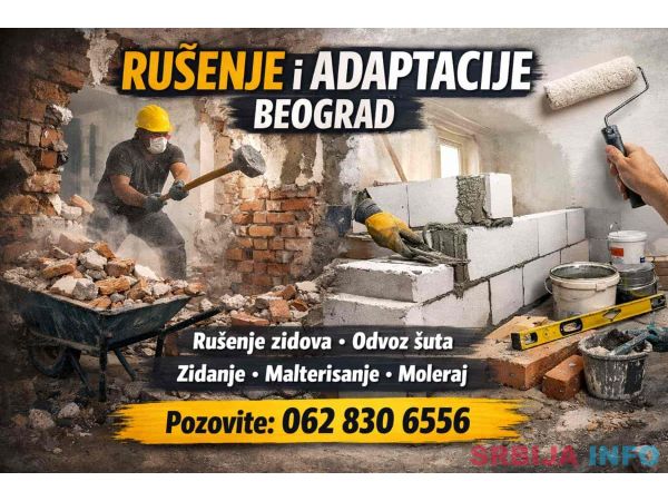Rušenje zidova i kompletne adaptacije – Beograd, Srem i okolina