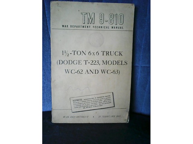 TM 9-810 WAR DEPARTMENT TECHNICAL MANUAL