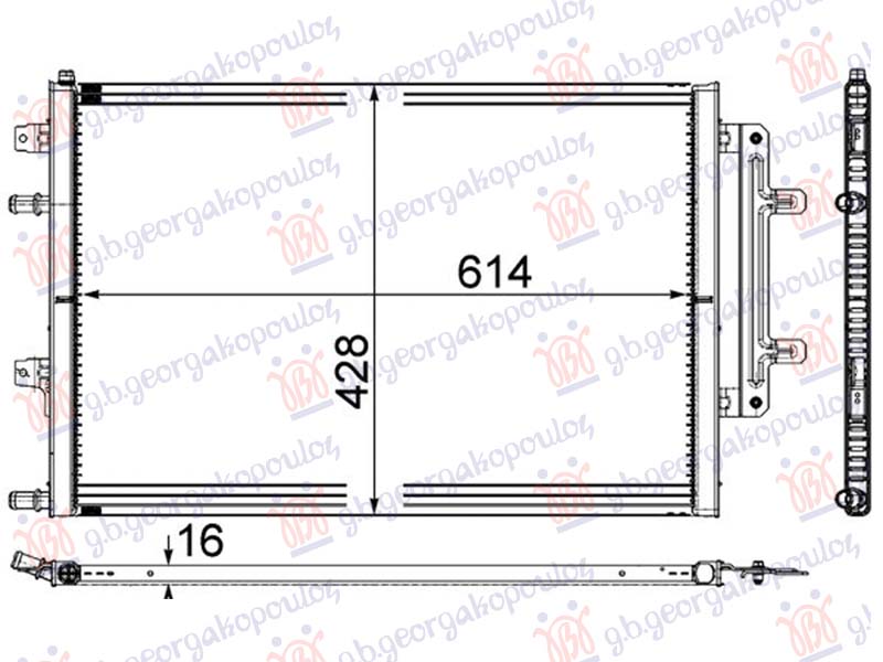 HLADNJAK MOTORA DODATNI 3.0/4.0 TFSi BENZIN (615x430x16) (MAHLE BEHR) AUDI A8 (4H) (2013-2017) (OEM: 4H0145804A)