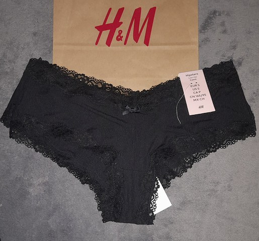 H&M 3kom rebrasti microfiber,cipka brazilke NOVO!%