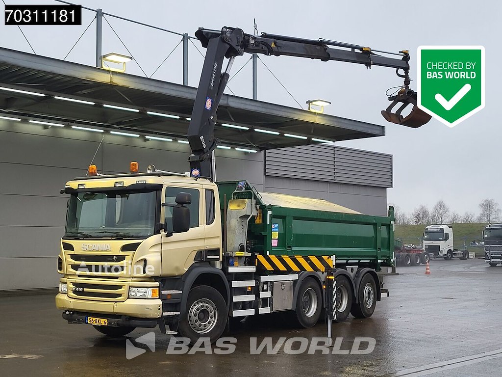 Scania P410 P 8X4 NL-Truck HMF 1800K3 Kran Crane HSW 2-side tipper Lift kiper
