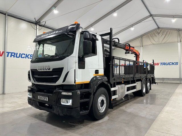 IVECO Stralis 310 Euro 6 6x2 Dropside Brick Grab kamion s ravnom platformom
